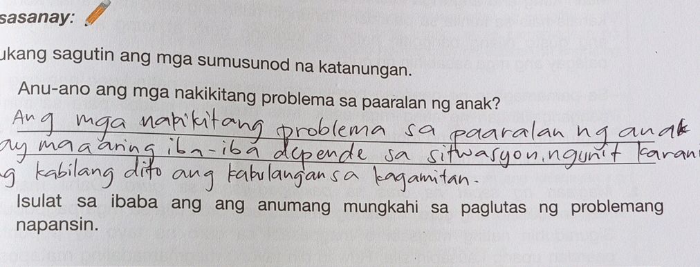 Anu-ano ang mga nakikitang problema sa | StudyX