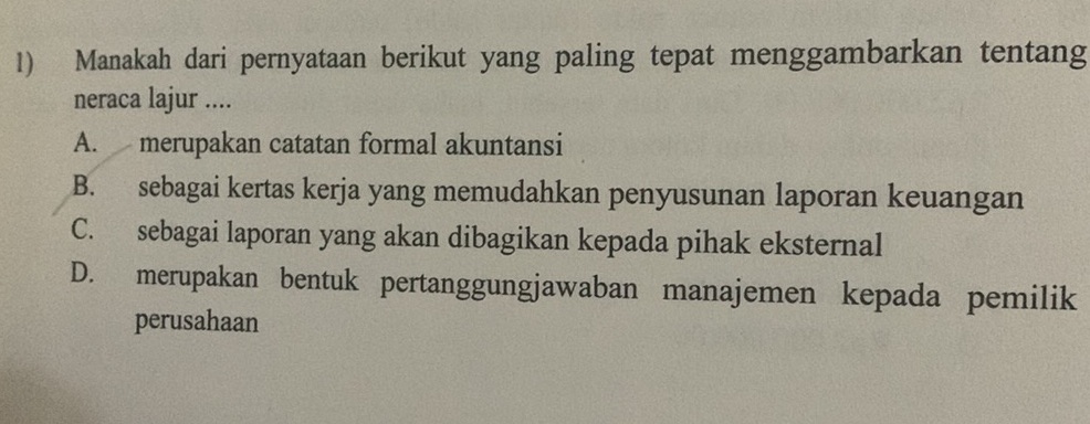 1) Manakah dari pernyataan berikut yang | StudyX
