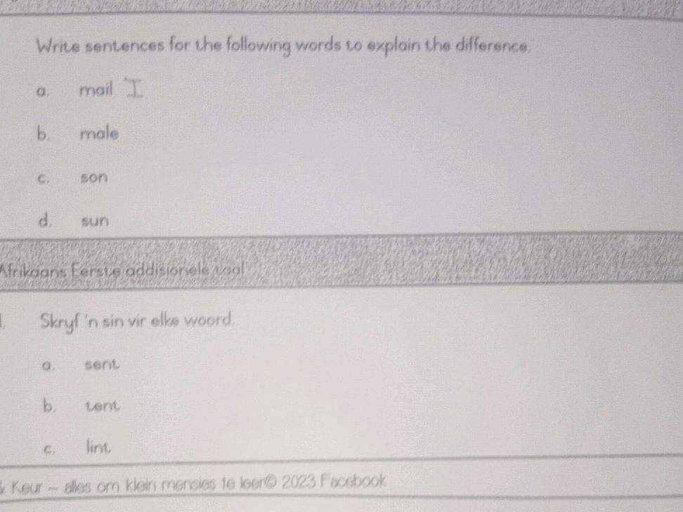Write sentences for the following words to | StudyX