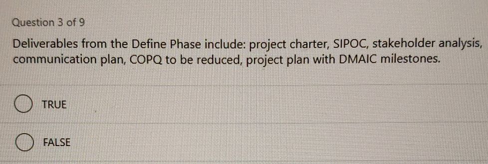 Deliverables from the Define Phase include: | StudyX
