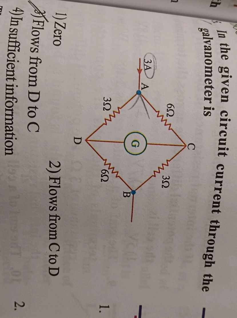 In the given circuit current through the | StudyX