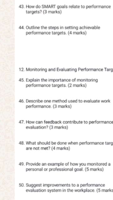 43. How do SMART goals relate to performance | StudyX