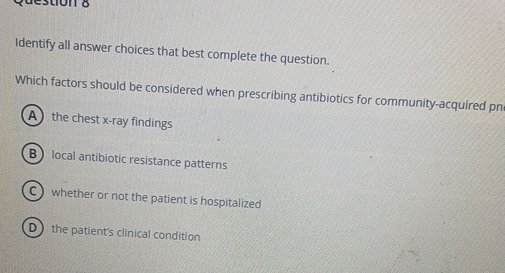 Identify all answer choices that best | StudyX