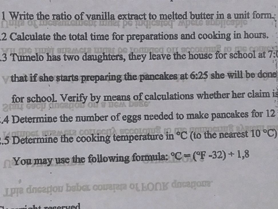 1. Write the ratio of vanilla extract to | StudyX