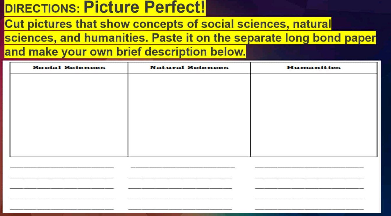 DIRECTIONS: Picture Perfect! Cut pictures | StudyX