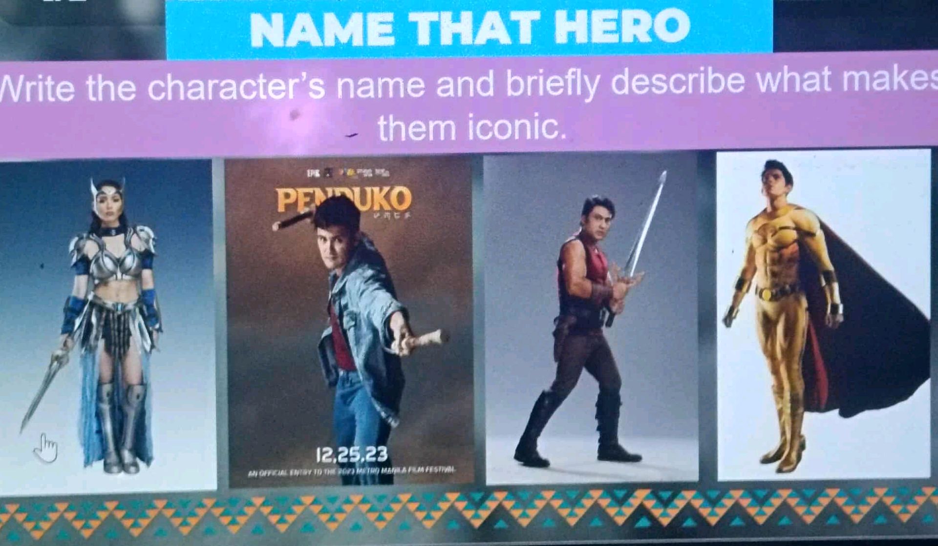 NAME THAT HERO Write the character's name | StudyX