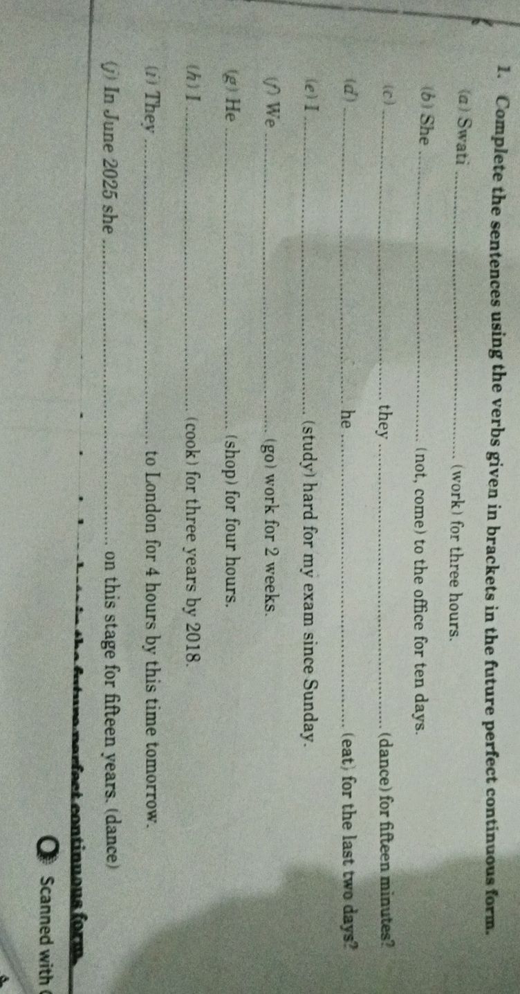 1. Complete the sentences using the verbs | StudyX