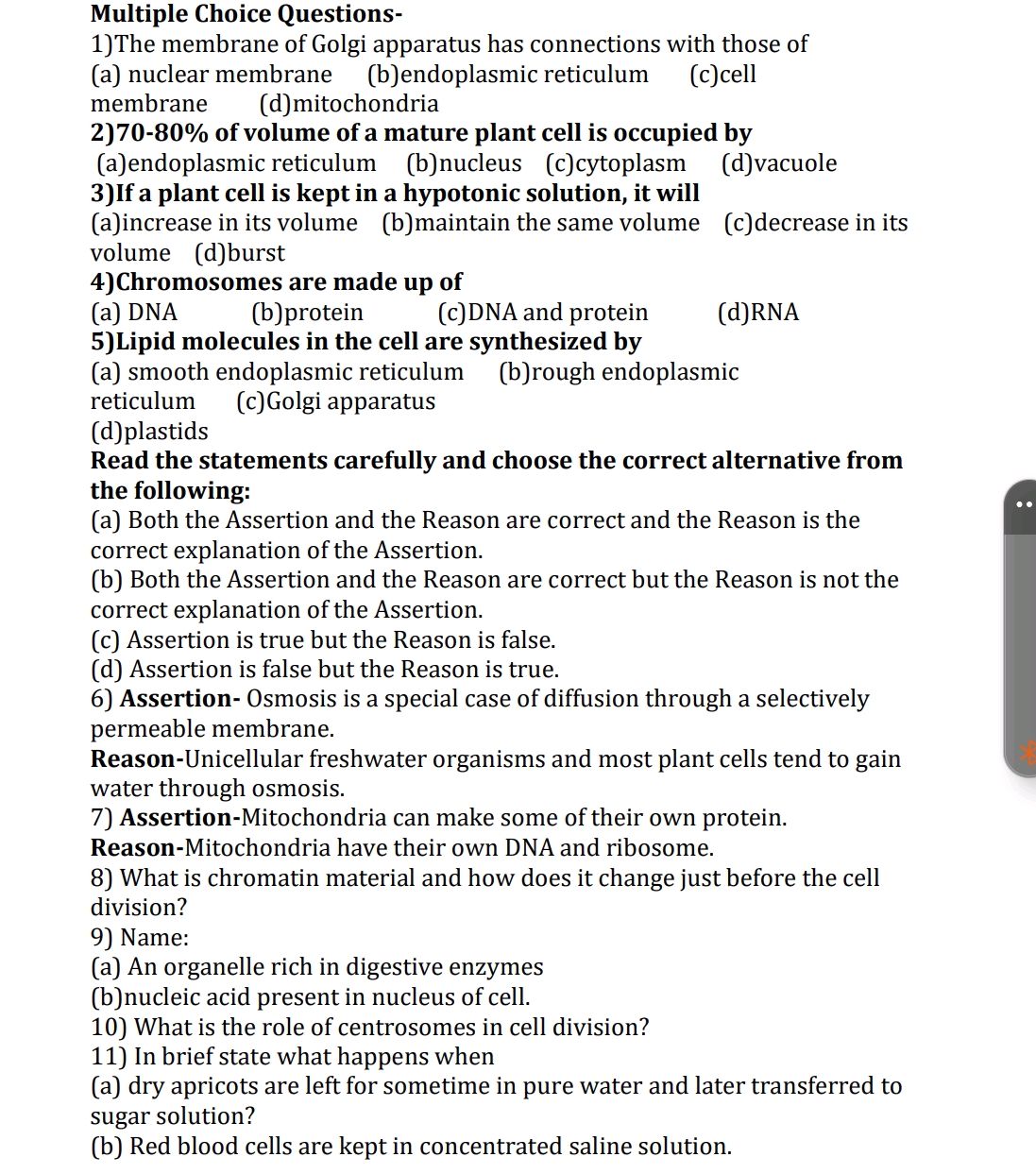 Multiple Choice Questions- 1) The membrane | StudyX
