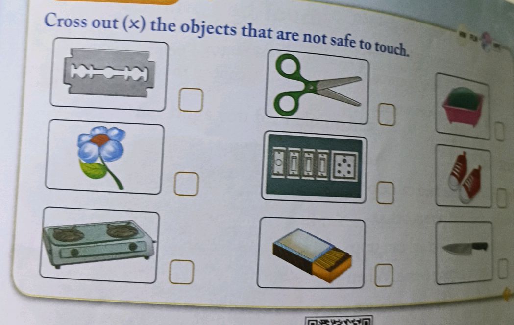 Cross out (x) the objects that are not safe | StudyX