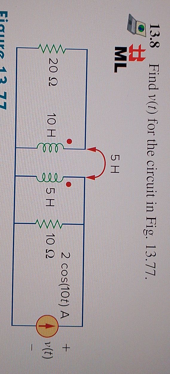 Find $v(t)$ for the circuit in Fig. 13.77. | StudyX