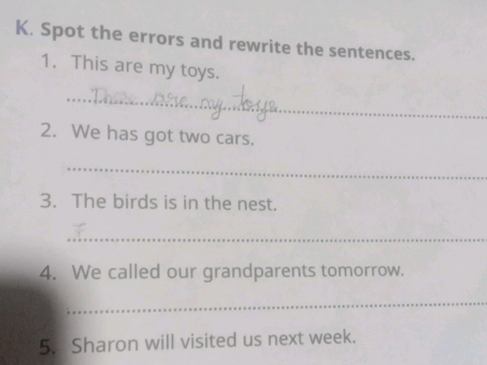 K. Spot the errors and rewrite the | StudyX