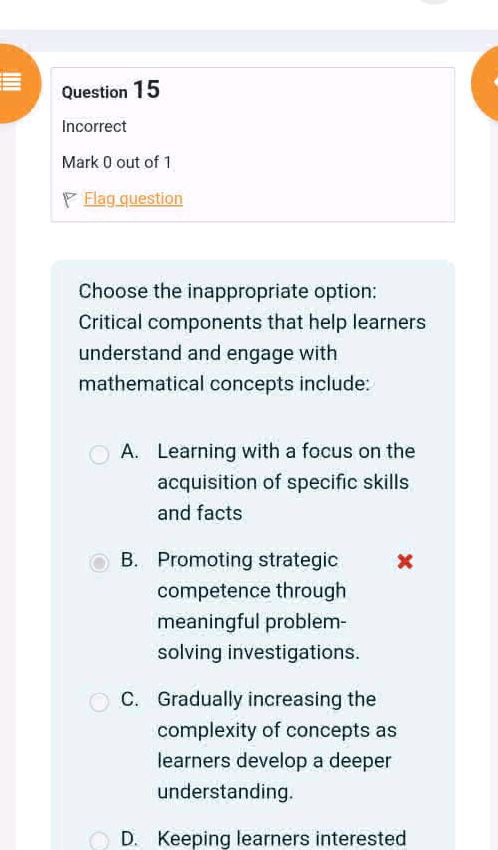 Choose the inappropriate option: Critical | StudyX