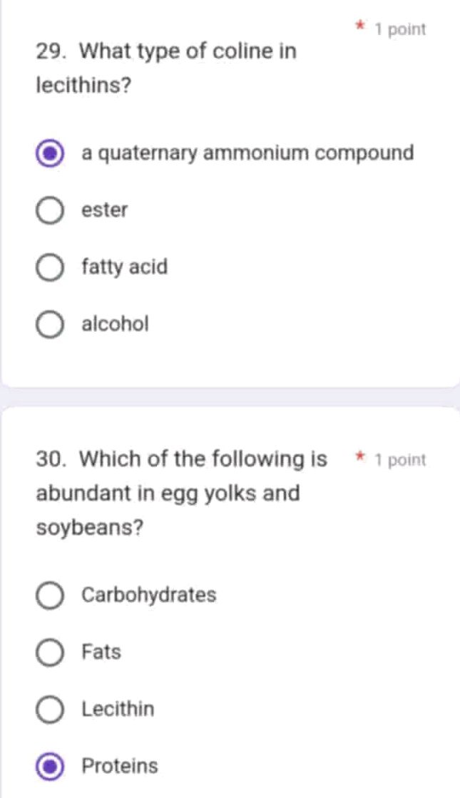 29. What type of coline in lecithins? a | StudyX