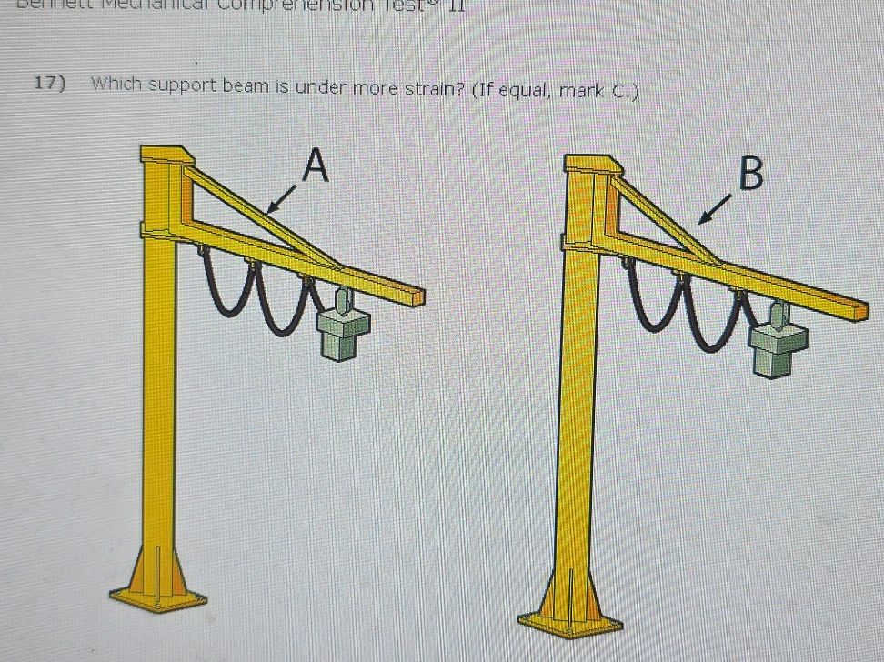 17) Which support beam is under more strain? | StudyX
