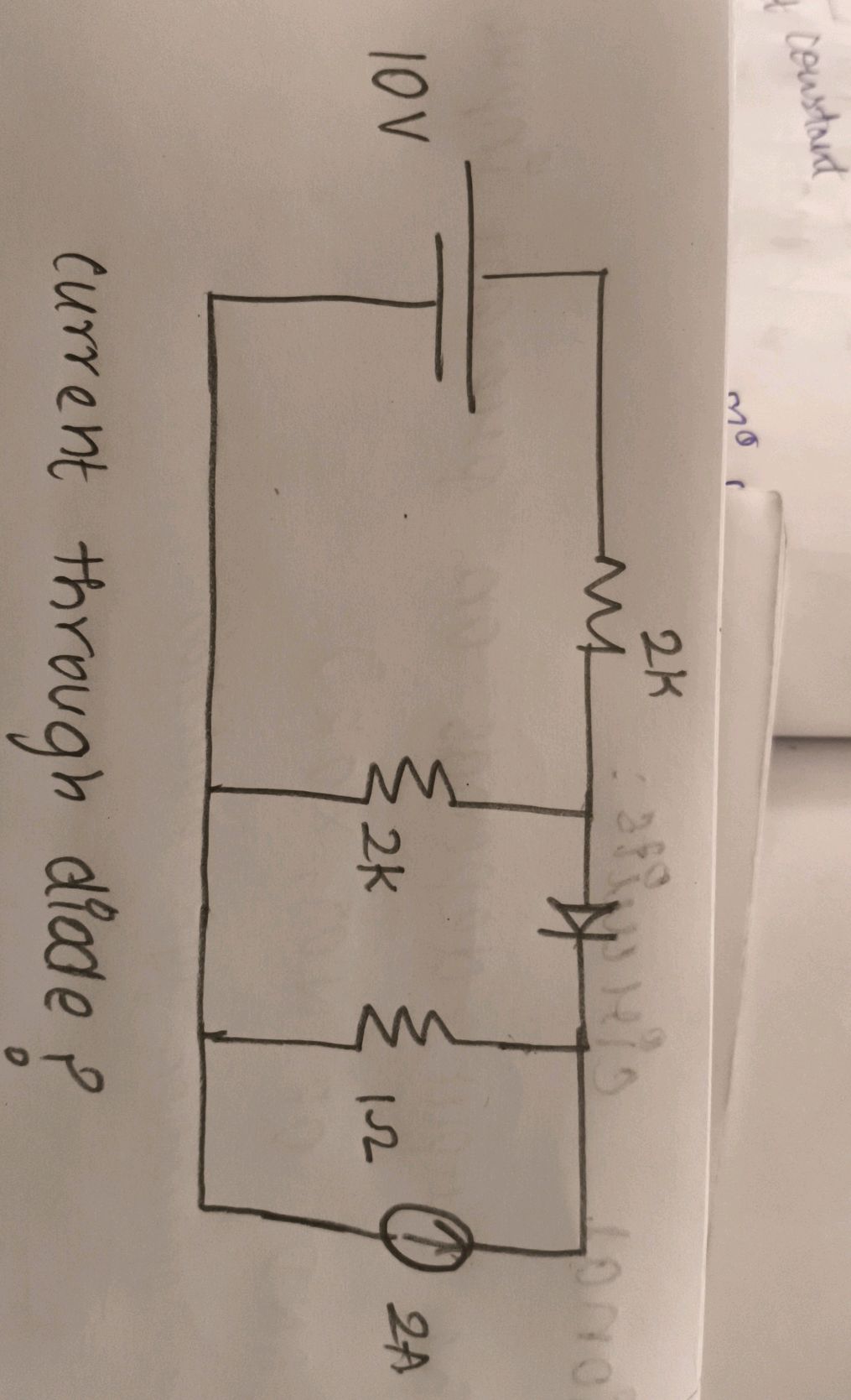 current through diode ? The circuit diagram | StudyX