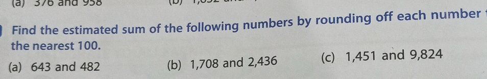 Find the estimated sum of the following | StudyX