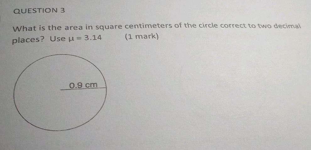 What is the area in square centimeters of | StudyX