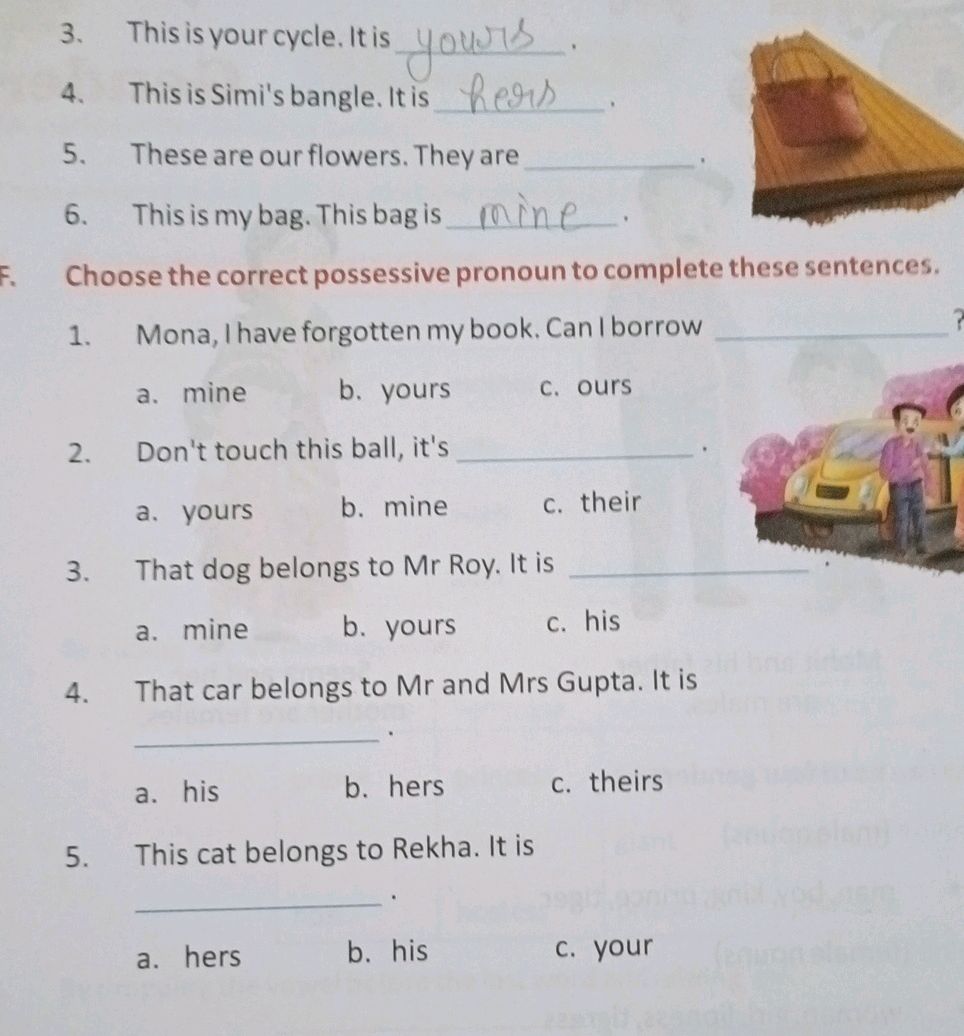 Choose the correct possessive pronoun to | StudyX