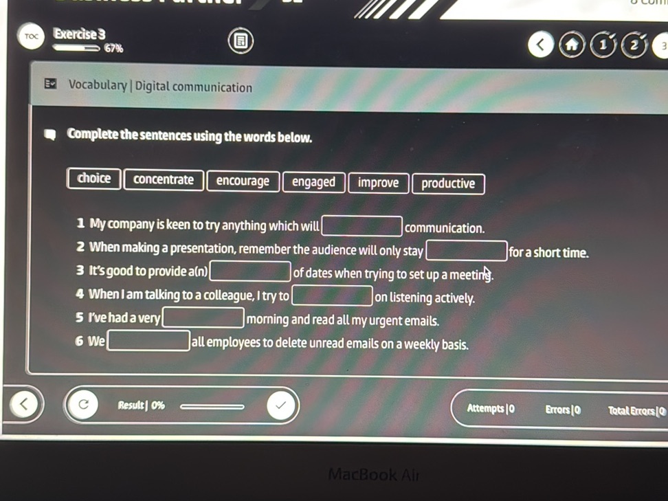 Complete the sentences using the words | StudyX