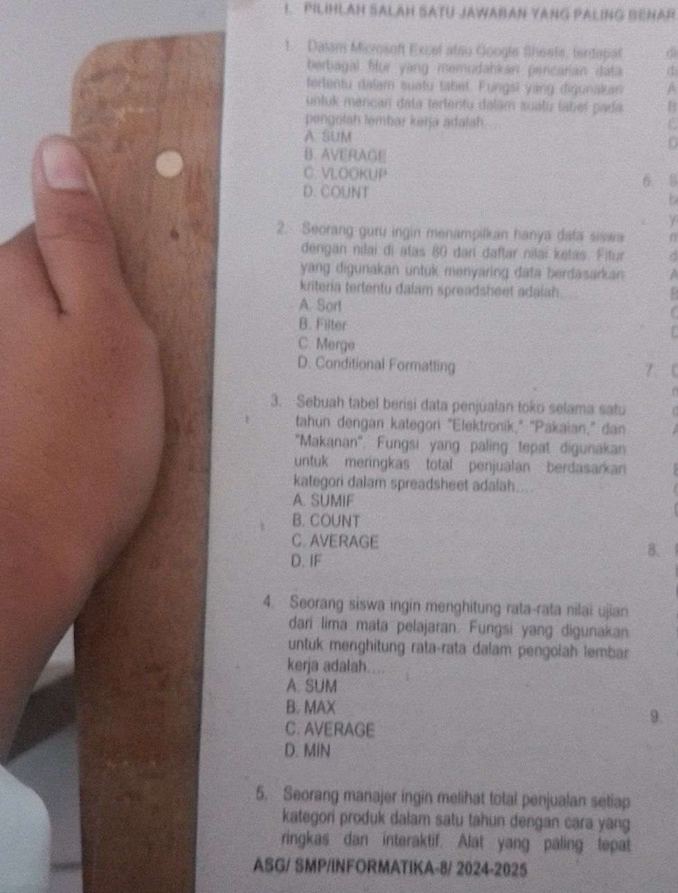 1. Dalam Microsoft Excel atau Google | StudyX