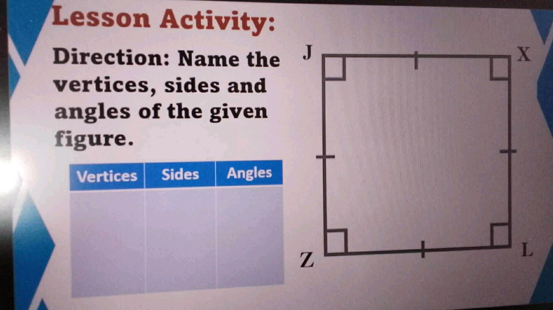 Direction: Name the vertices, sides and | StudyX