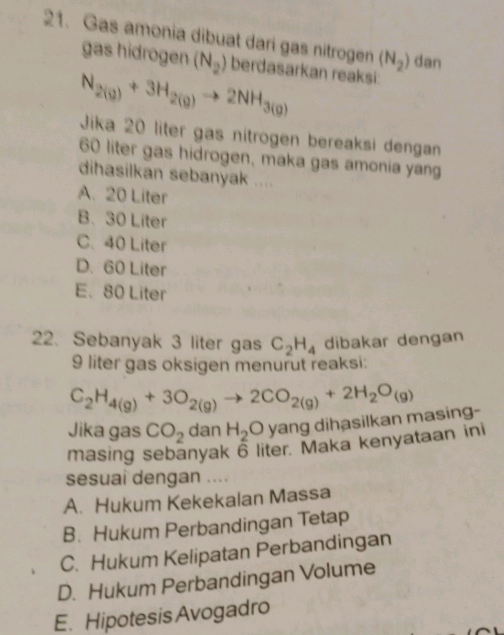21. Gas amonia dibuat dari gas nitrogen (N₂) | StudyX