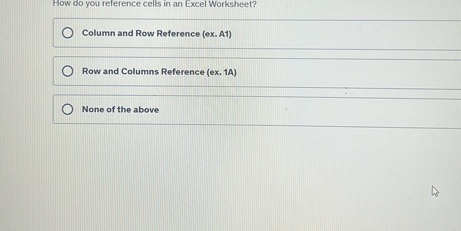 How do you reference cells in an Excel | StudyX