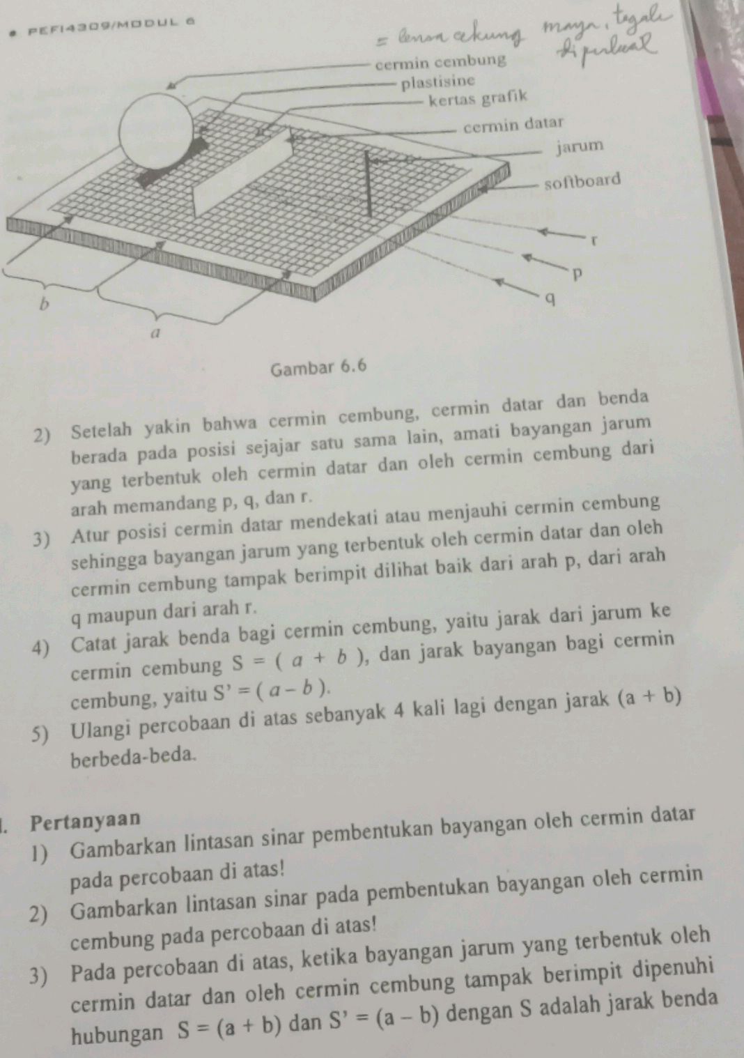 1) Gambarkan lintasan sinar pembentukan | StudyX