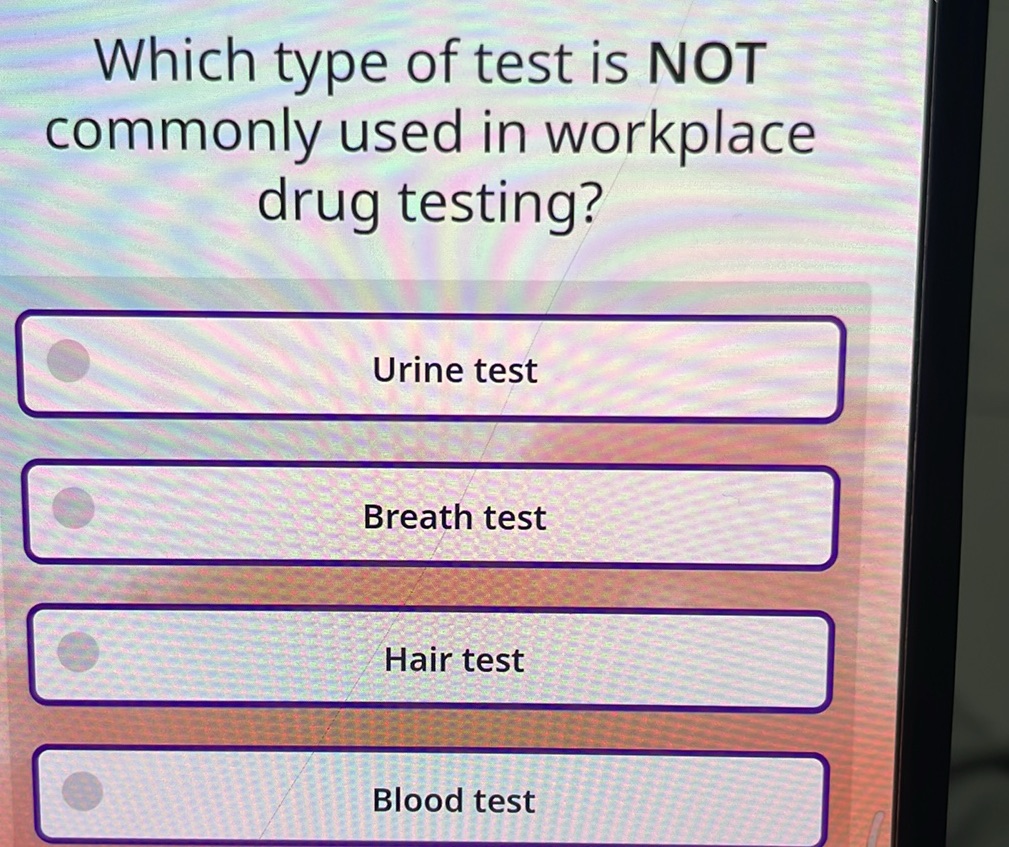 Which type of test is NOT commonly used in | StudyX
