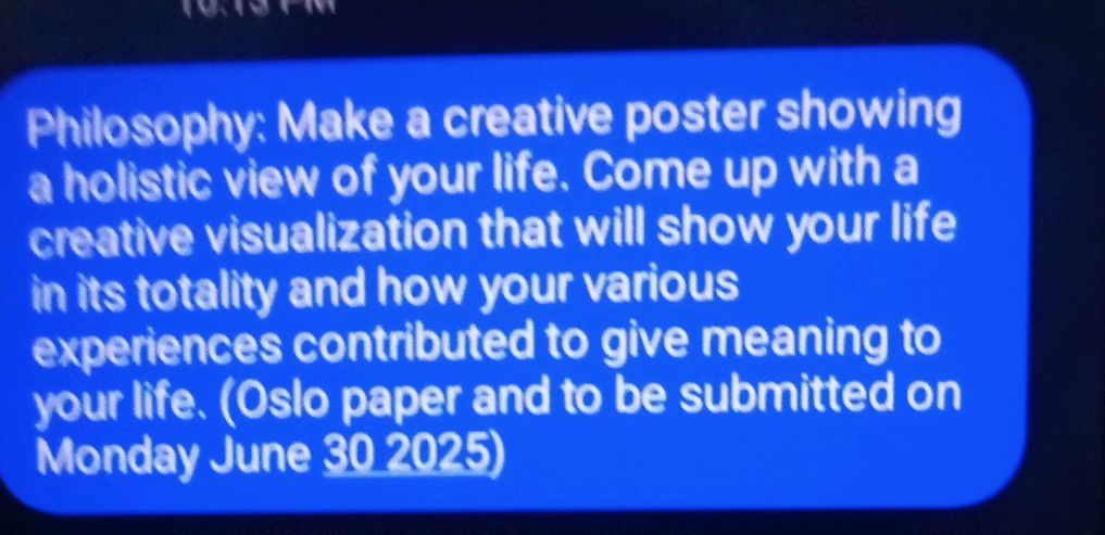 Philosophy: Make a creative poster showing a | StudyX