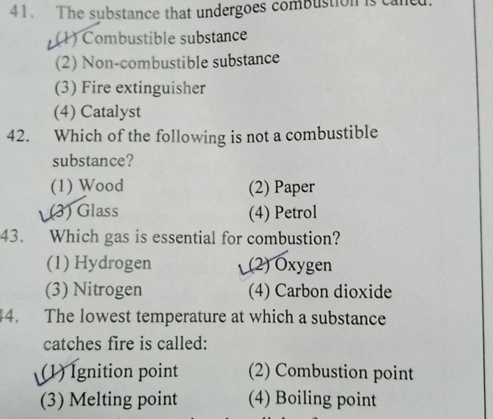 41. The substance that undergoes combustion | StudyX