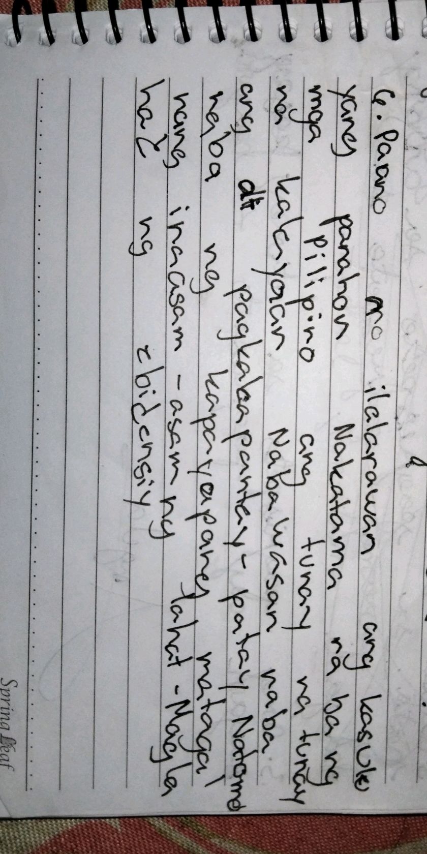 6. Paano mo ilalarawan ang kasukdulan ng | StudyX