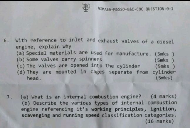 6. With reference to inlet and exhaust | StudyX
