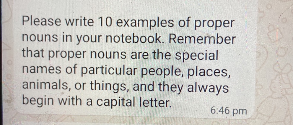 Please write 10 examples of proper nouns in | StudyX