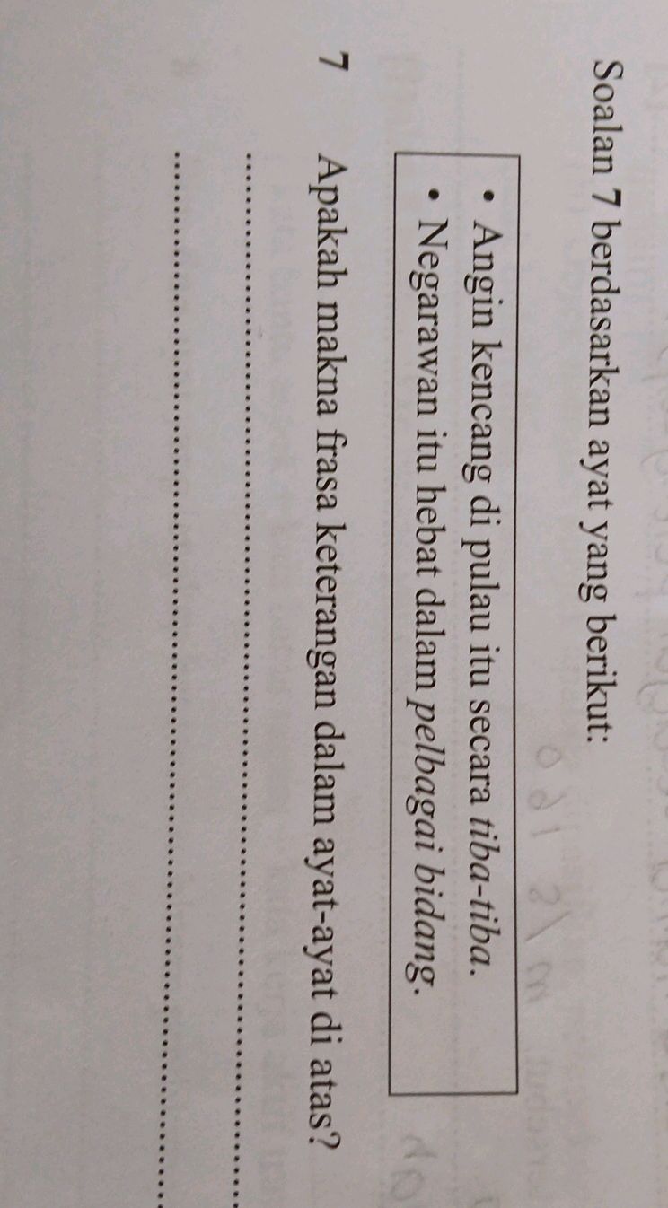 Soalan 7 berdasarkan ayat yang berikut: • | StudyX