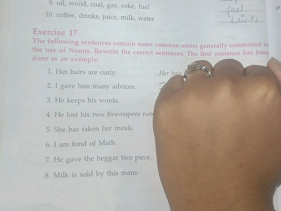 The following sentences contain some common | StudyX