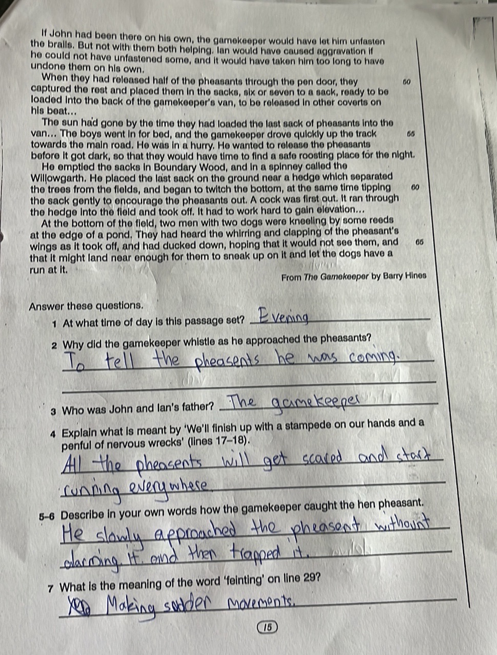 Answer these questions. 1 At what time of | StudyX