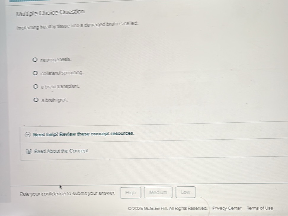 Multiple Choice Question Implanting healthy