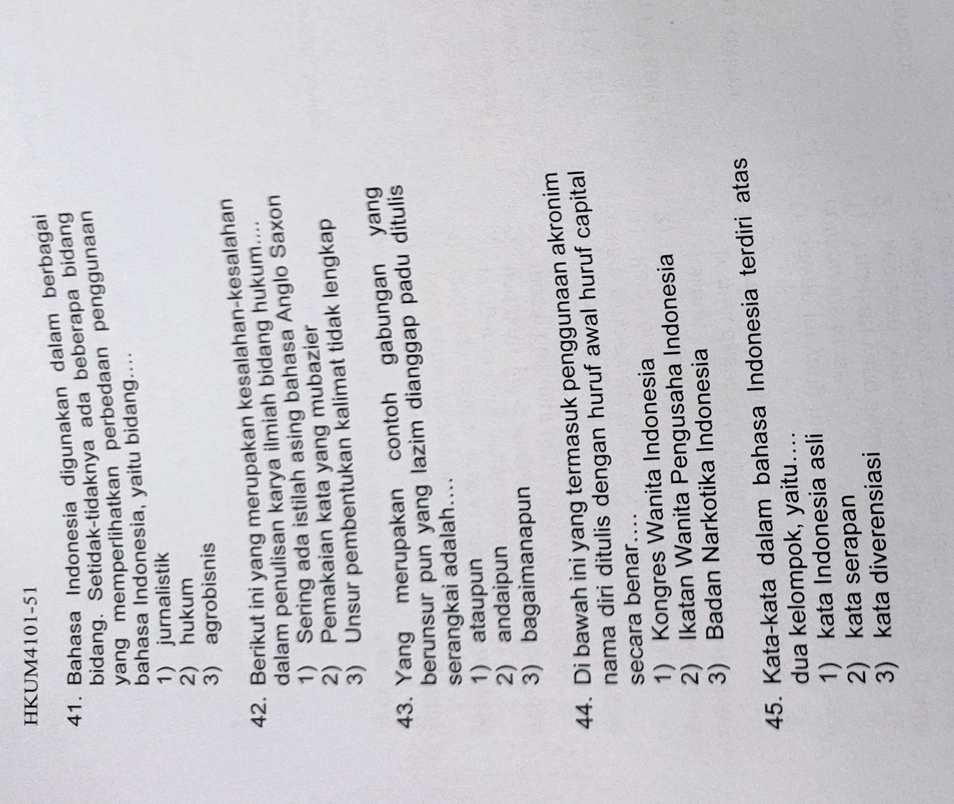 41. Bahasa Indonesia digunakan dalam | StudyX