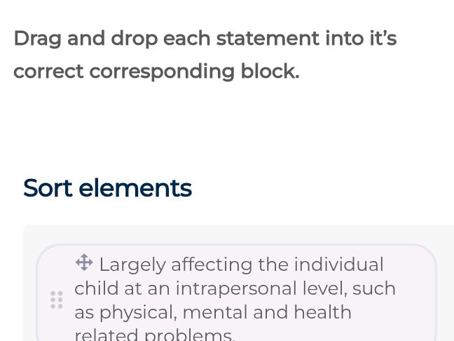 Drag and drop each statement into it's | StudyX