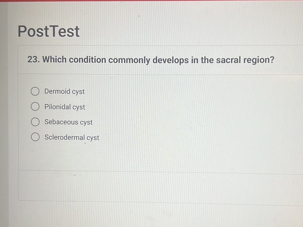 23. Which condition commonly develops in the | StudyX