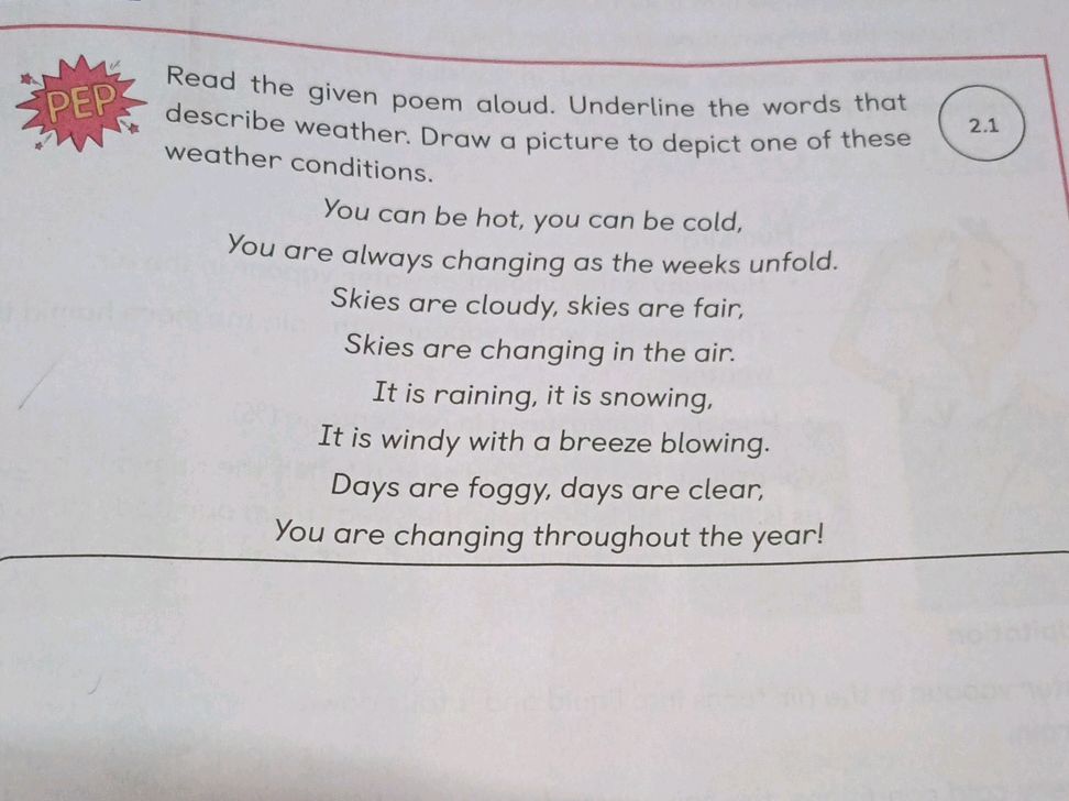 Read the given poem aloud. Underline the | StudyX