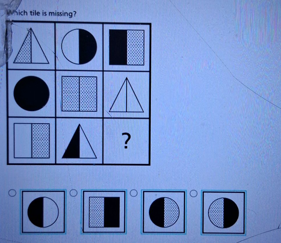 Which tile is missing? | Tile 1 | Tile 2
