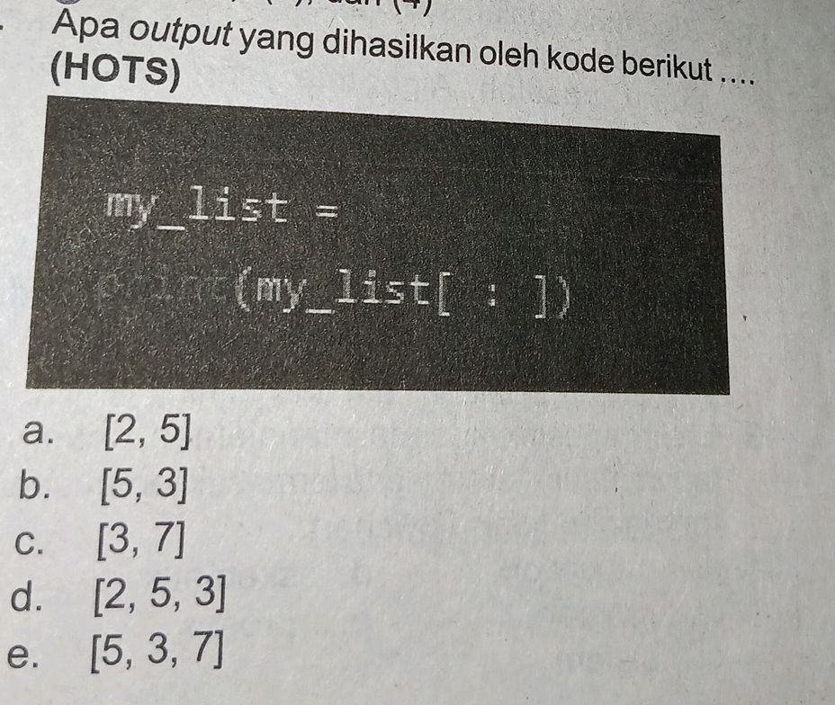 Apa output yang dihasilkan oleh kode berikut | StudyX