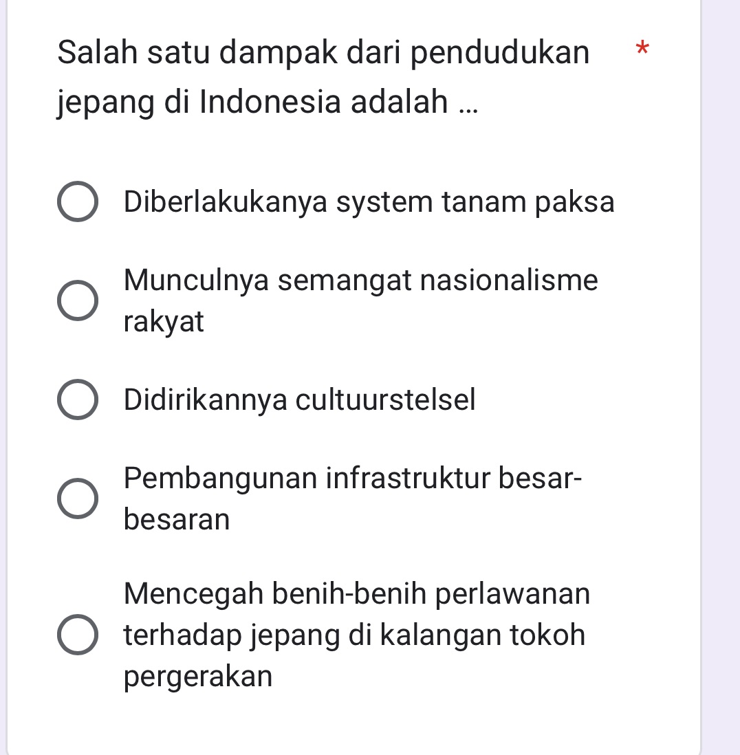Salah satu dampak dari pendudukan jepang di | StudyX