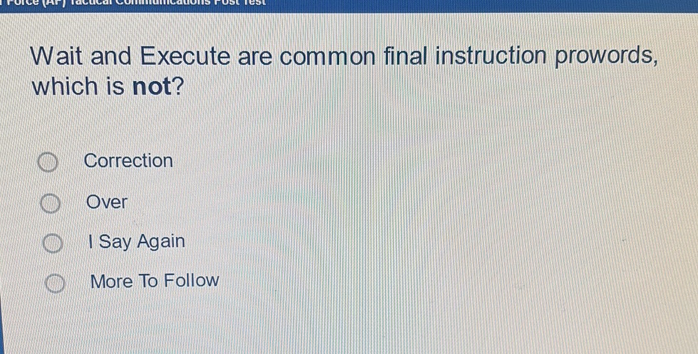 Wait and Execute are common final | StudyX