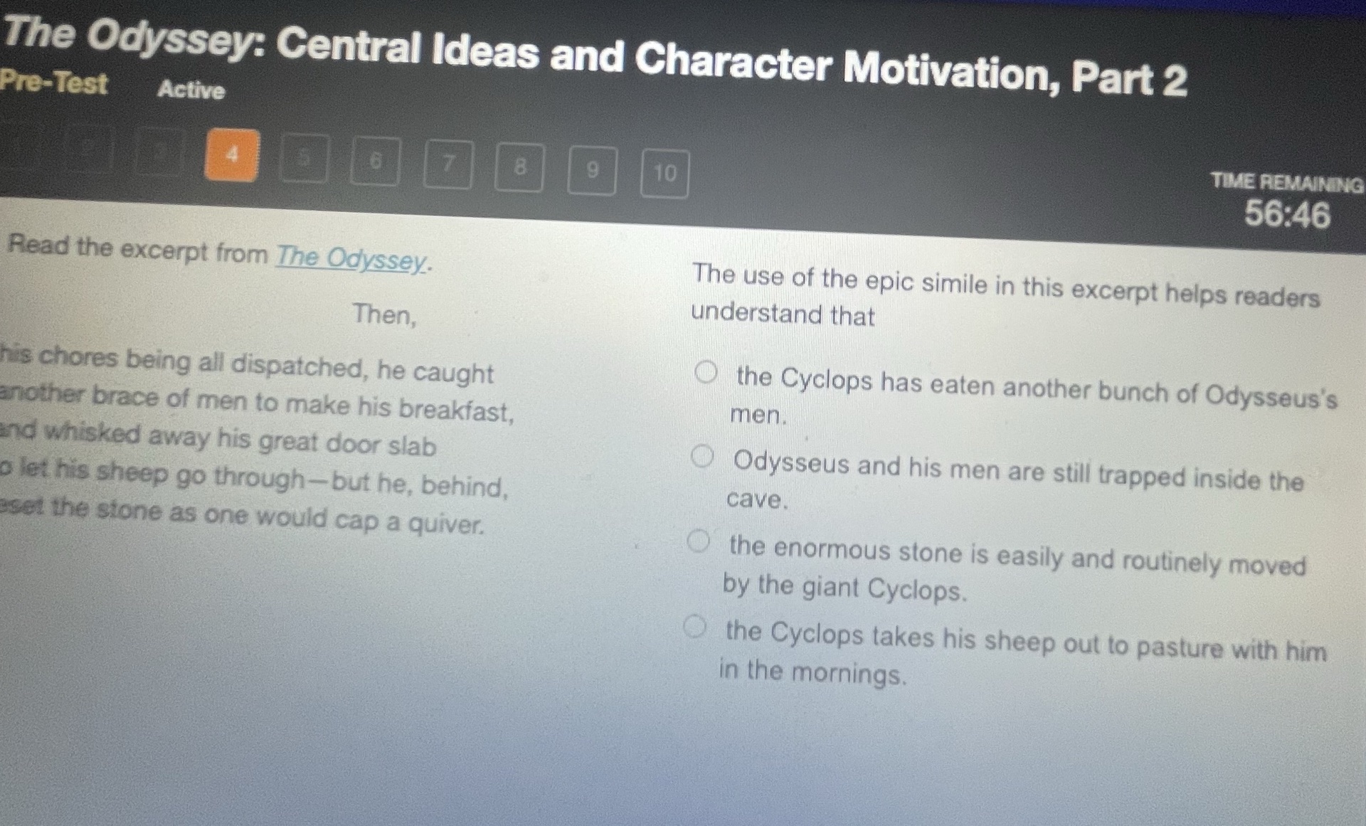 Read the excerpt from *The Odyssey*. Then, | StudyX