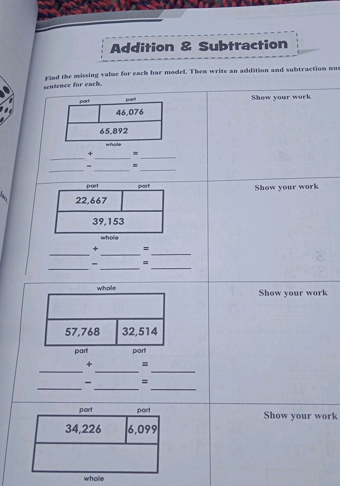 Find the missing value for each bar model. | StudyX