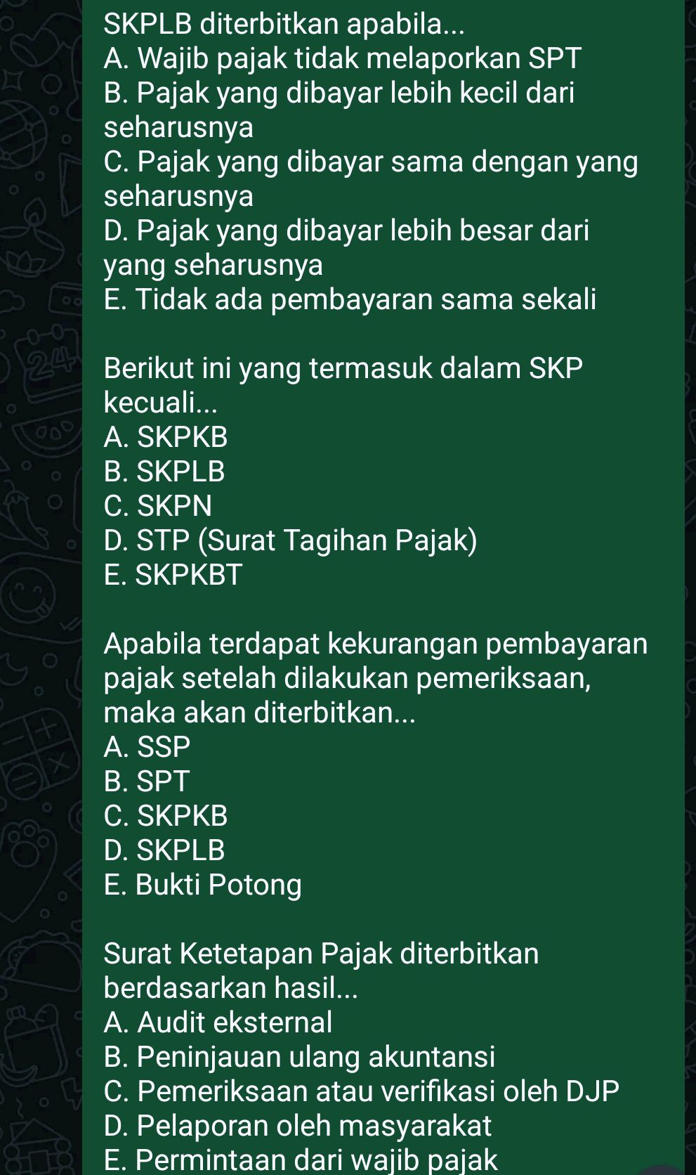 SKPLB diterbitkan apabila... A. Wajib pajak | StudyX