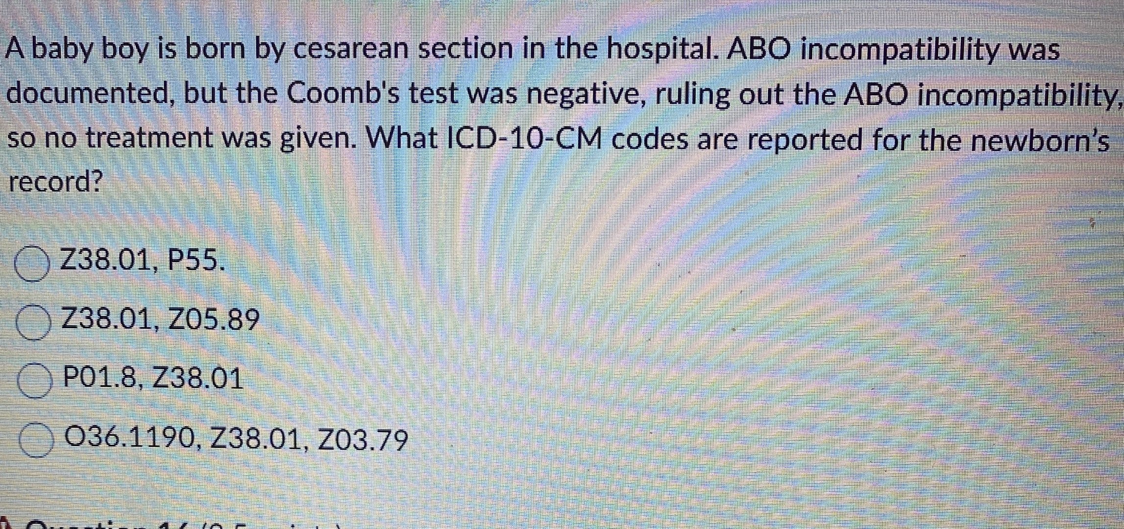 A baby boy is born by cesarean section in | StudyX